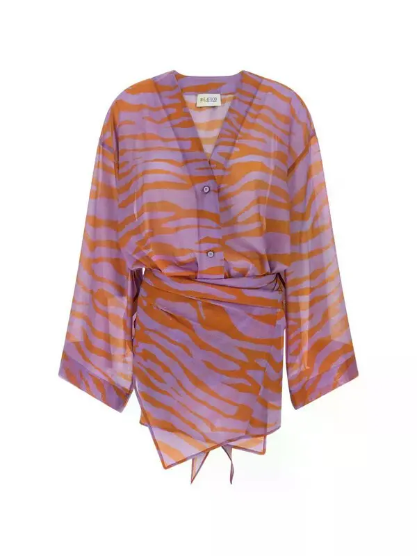 Attico Animal-print Cotton Mini Dress