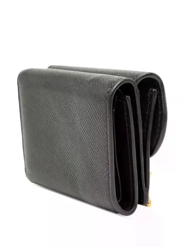 Dior 2020-2026 Grained Calfskin Saddle Trifold Wallet Small Wallets - Black