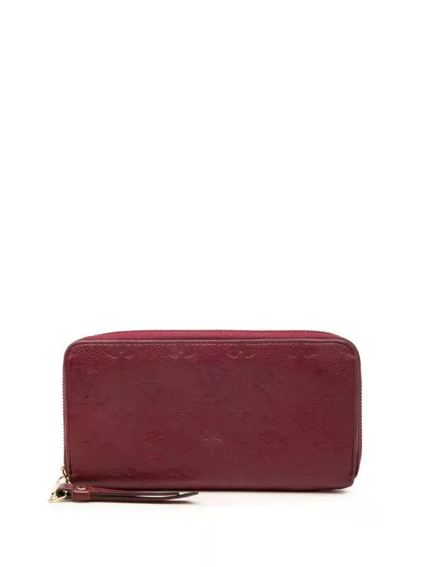 LOUIS VUITTON 2015 Monogram Empreinte Zippy Wallet Long Wallets - Red