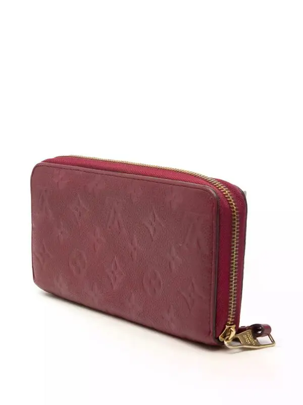 LOUIS VUITTON 2015 Monogram Empreinte Zippy Wallet Long Wallets - Red