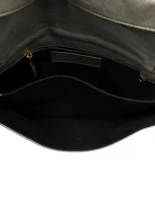 Balenciaga Lambskin Leather Motocross Giant 12 Envelope Clutch With Strap - Grey