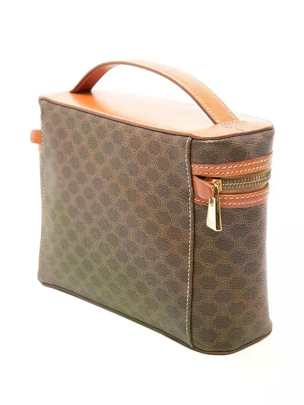 Celine Macadam Coated Canvas Vanity Bag - Brown