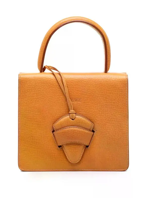 Loewe Textured Leather Barcelona Top Handle Bag Satchel - Brown