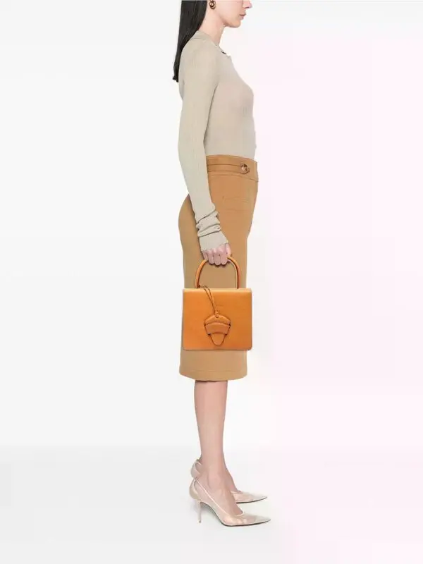 Loewe Textured Leather Barcelona Top Handle Bag Satchel - Brown