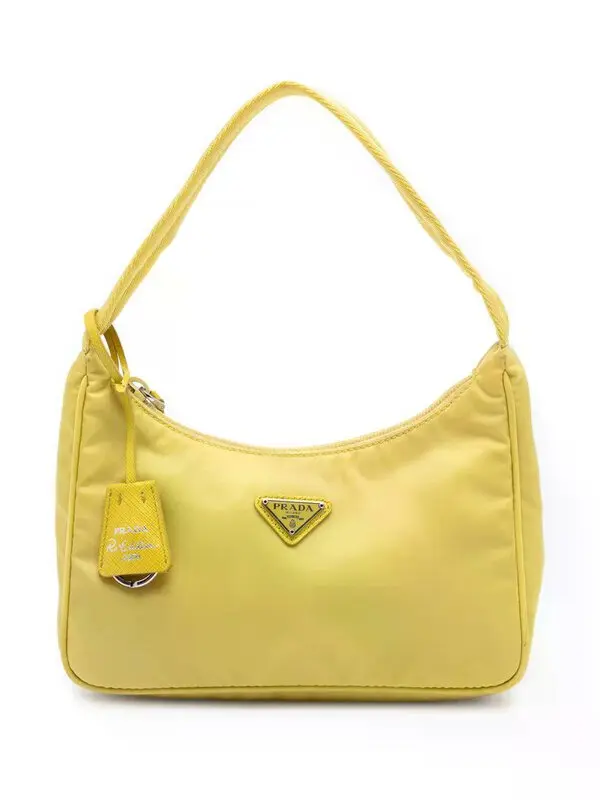 Prada Mini Tessuto Re-edition 2000 Shoulder Bag - Yellow