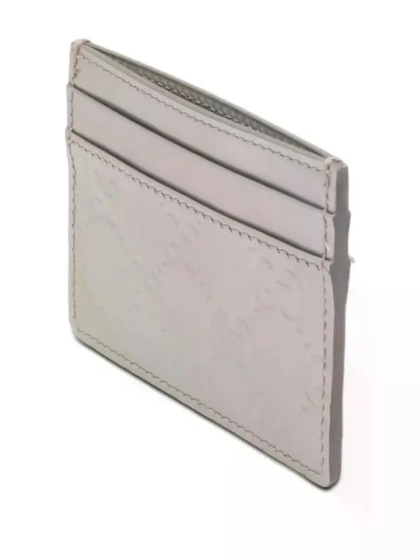 Gucci 2000-2015 Patent Guccissima Card Holder - Silver
