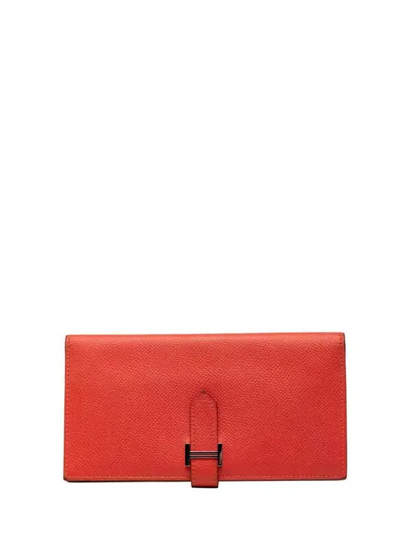 Hermès 2012 Epsom Bearn Wallet Long Wallets - Red