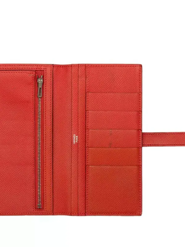 Hermès 2012 Epsom Bearn Wallet Long Wallets - Red