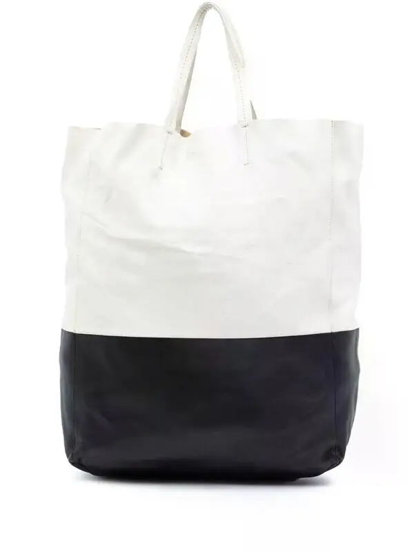 Celine Bicolor Leather Vertical Cabas Tote Bag