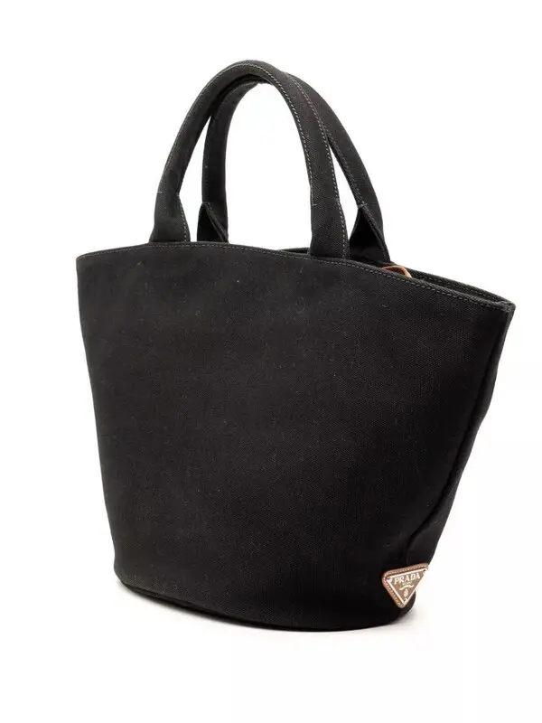 Prada Canvas Canapa Logo Satchel - Black