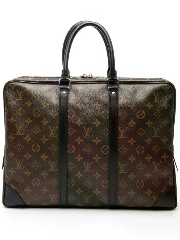 LOUIS VUITTON Monogram Macassar Porte Documents Voyage Gm Business Bag