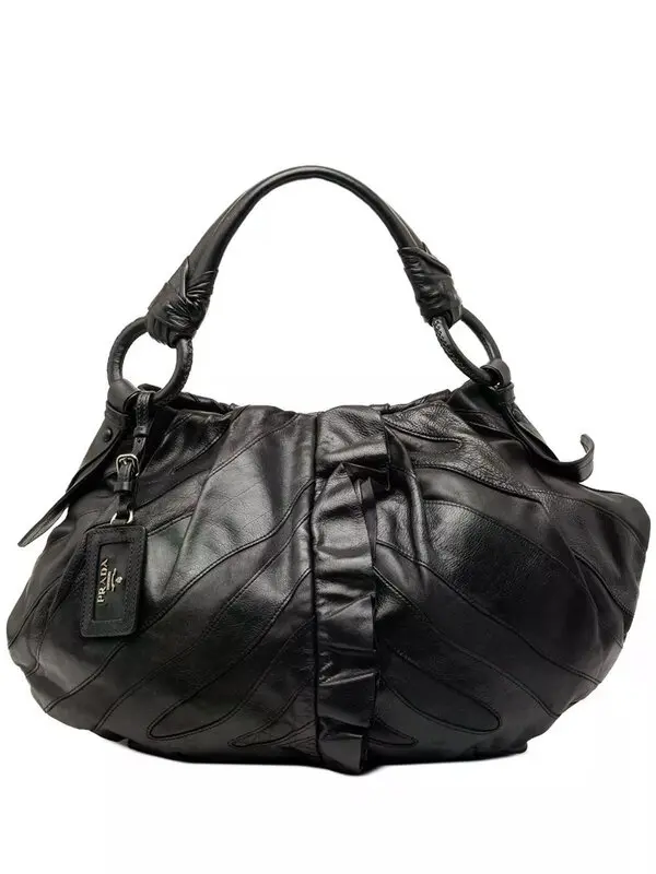 Prada Nappa Mordore Ruffle Hobo Bag
