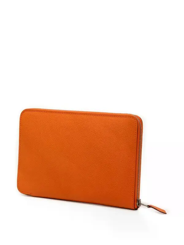 Hermès 2009 Epsom Azap Integral Zip Around Wallet Long Wallets - Orange