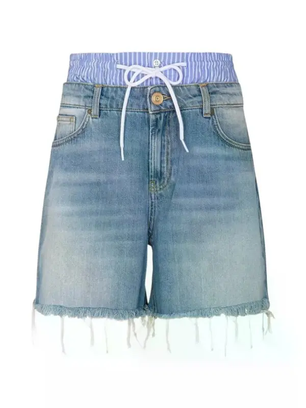 GAELLE Double-waist Frayed Shorts