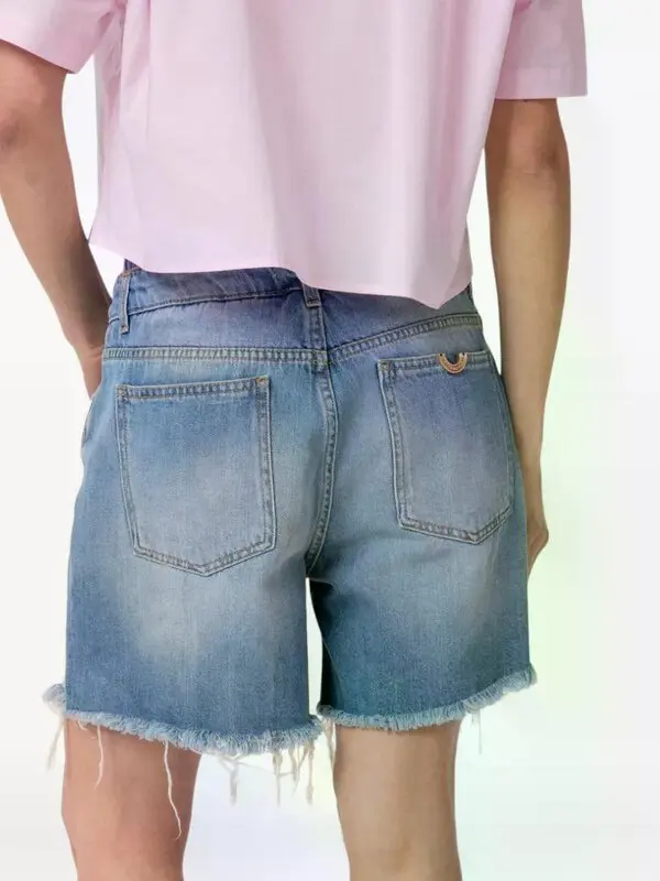 GAELLE Double-waist Frayed Shorts