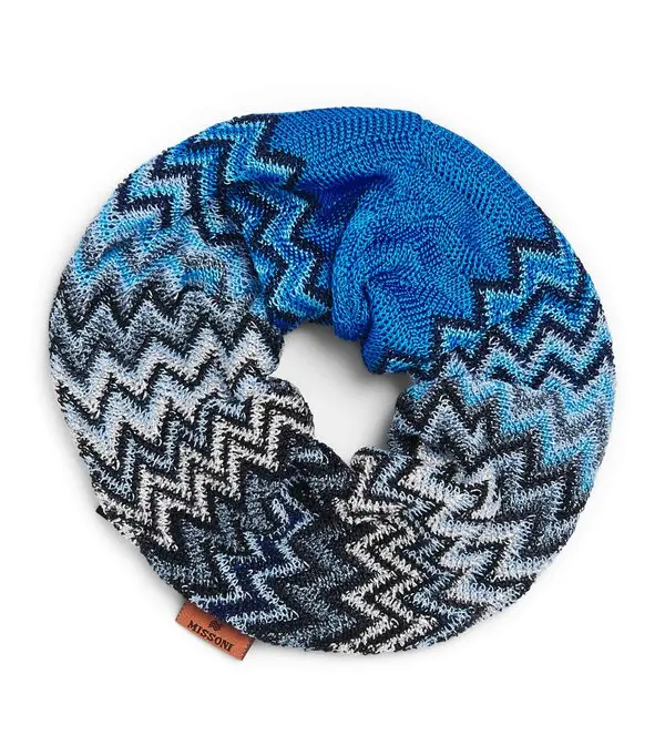 Missoni Zigzag Patterned Scrunchie - Blue