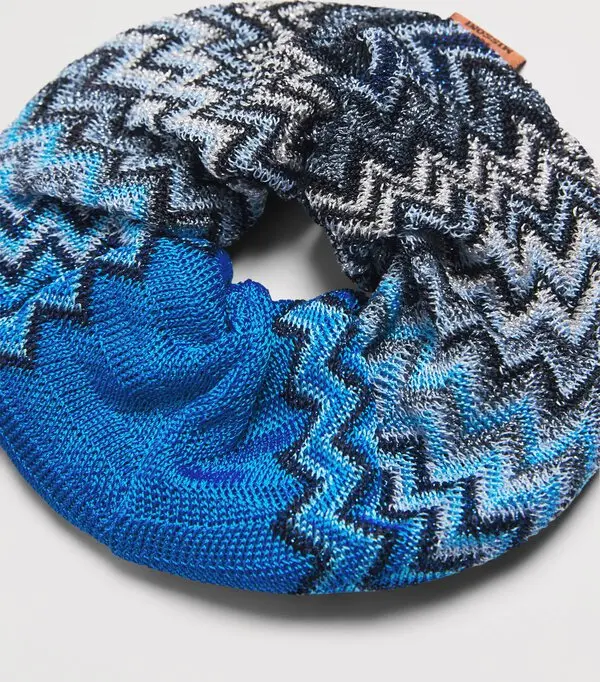 Missoni Zigzag Patterned Scrunchie - Blue