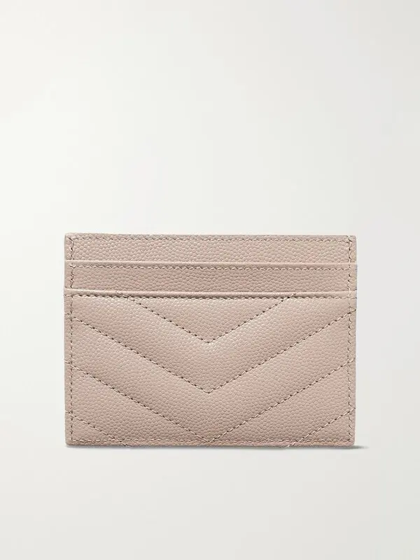 Saint Laurent Monogramme Quilted Textured-leather Cardholder