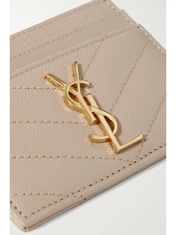 Saint Laurent Monogramme Quilted Textured-leather Cardholder