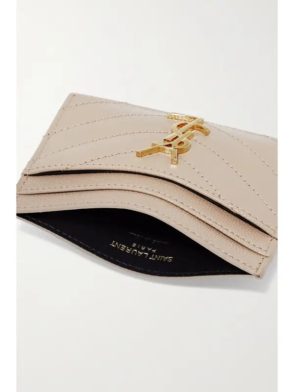 Saint Laurent Monogramme Quilted Textured-leather Cardholder