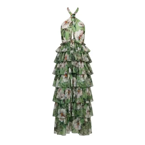 NUR KARAATA Crystal Coast Dress - Green