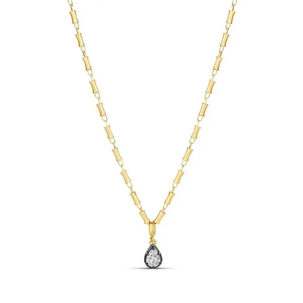 SHYMI Pear Drop Pendant Necklace With Bamboo Chain - Gold/black