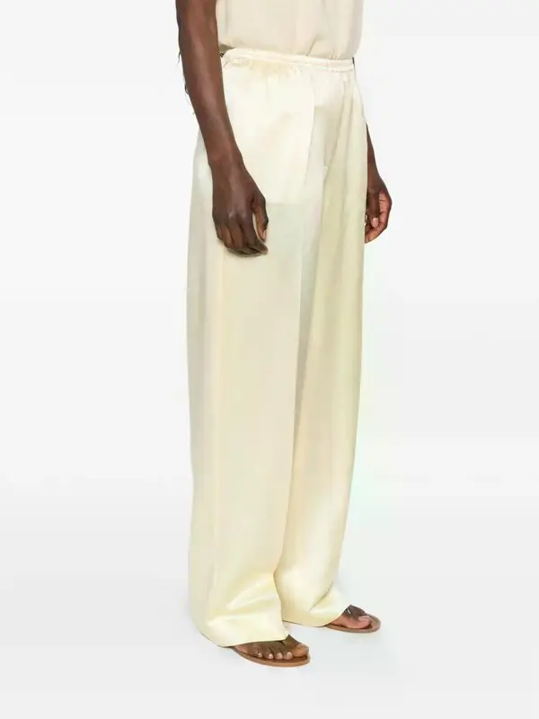 Soft Goat Silk-blend Wide-leg Trousers