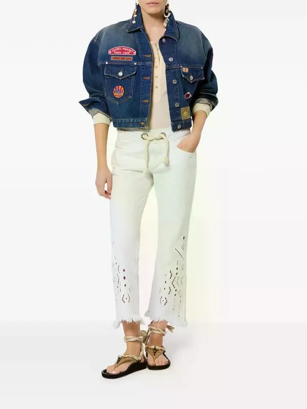 Isabel Marant Étoile Demia Embroidered Patches Denim Jacket