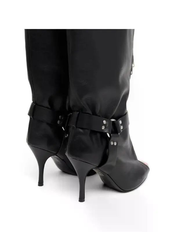 AUGUST BARRON Unzipped Buckled-detail Boots
