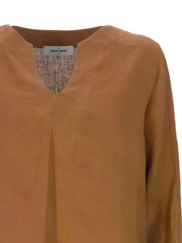 GRAN SASSO V-neck Long-sleeve Blouse