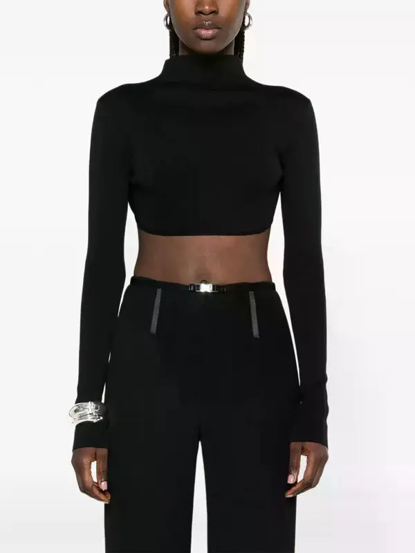 MUGLER Cut-out Cropped Top