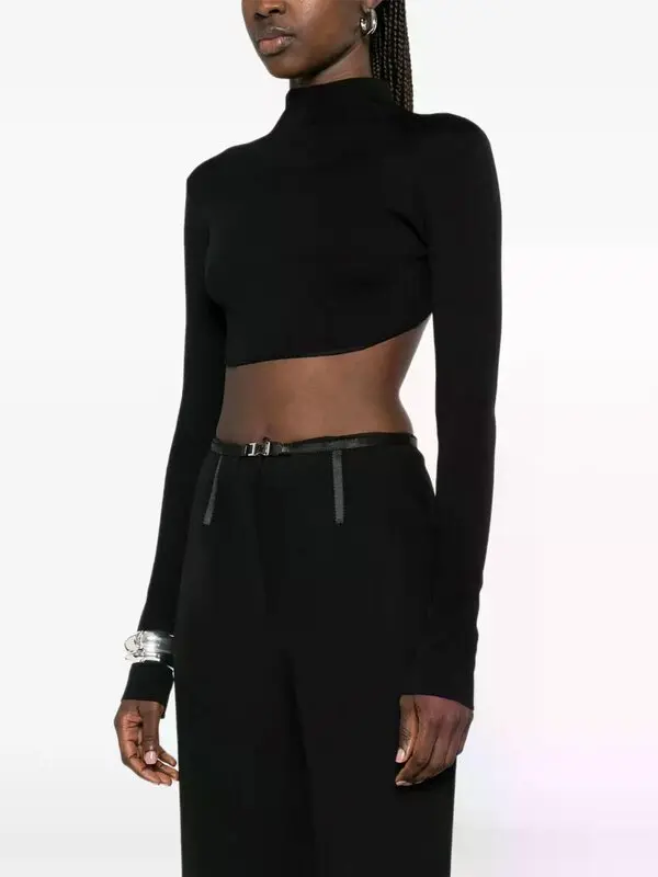 MUGLER Cut-out Cropped Top
