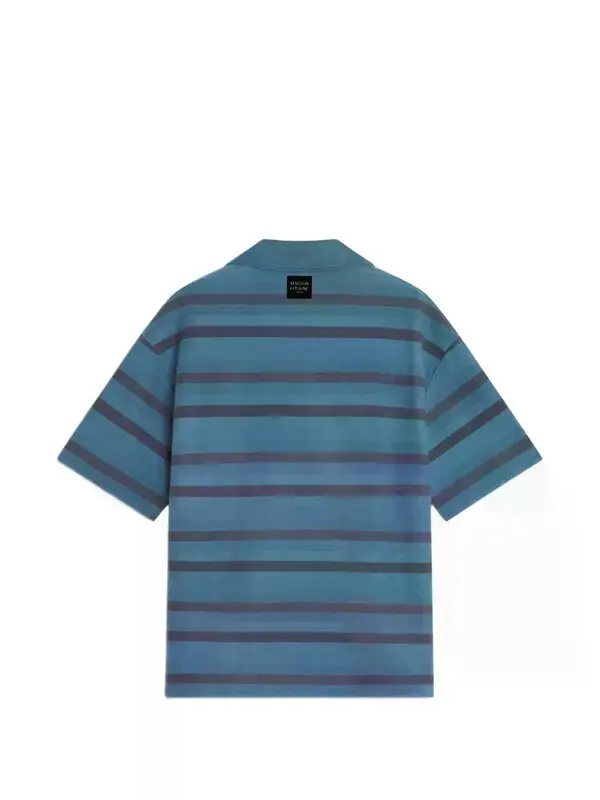Maison Kitsuné Striped Short-sleeve Polo-collar T-shirt