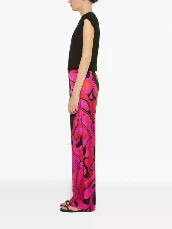 Emilio Pucci Silk Twill Orchidee Print Pants
