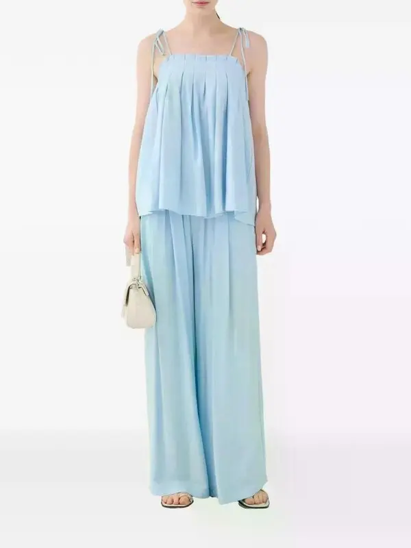 ELEH Pleated Spaghetti-strap Top