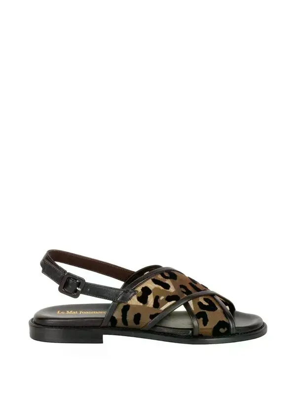 LUCA GROSSI Leopard-print Crossover Sandals