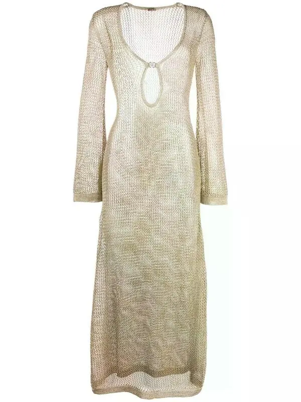 Dodo Bar Or Etta Metallic Mesh Dress