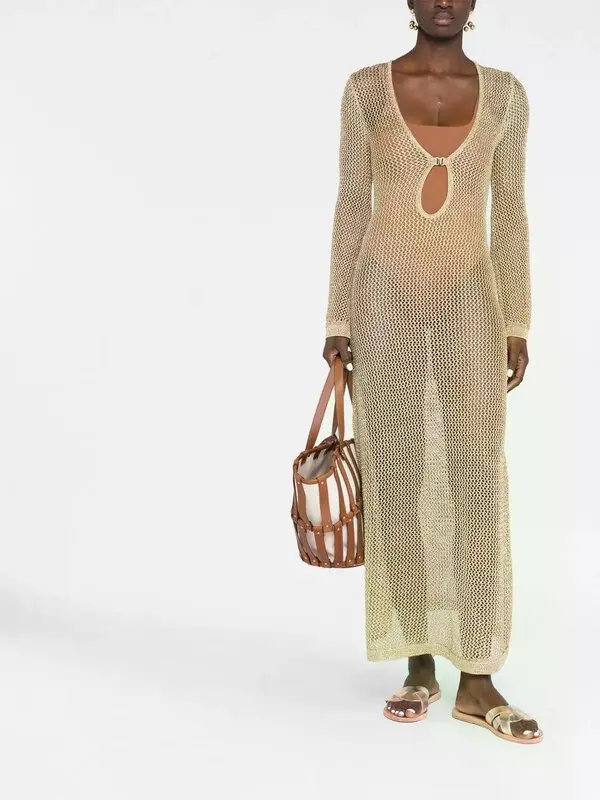 Dodo Bar Or Etta Metallic Mesh Dress