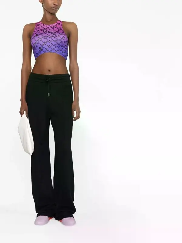 Off-White Two-tone Gradient Effect Crop Top