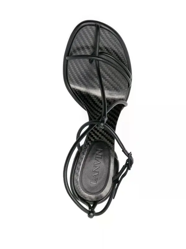 LANVIN Straplight Leather High Stiletto Sandals
