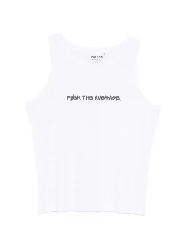 GEORGE. Ribbed Slogan Print Vest - White