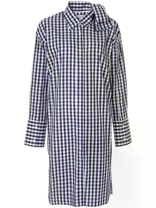JW Anderson Check Bow Collar Shirt Dress