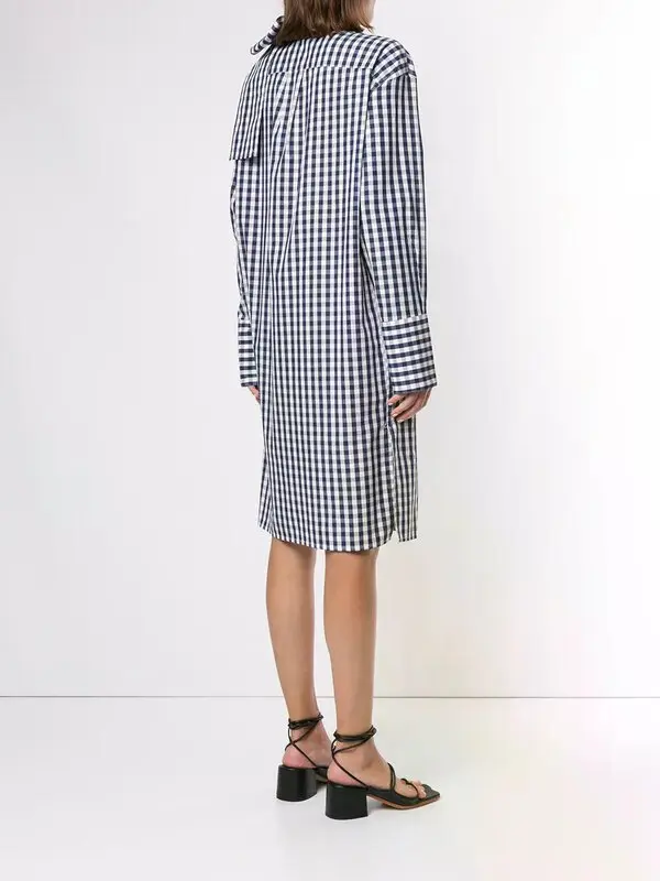 JW Anderson Check Bow Collar Shirt Dress