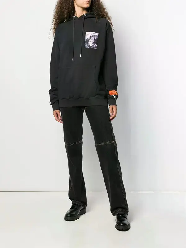 Heron Preston Hoodie With Graphic Chest Print And Rear Logo