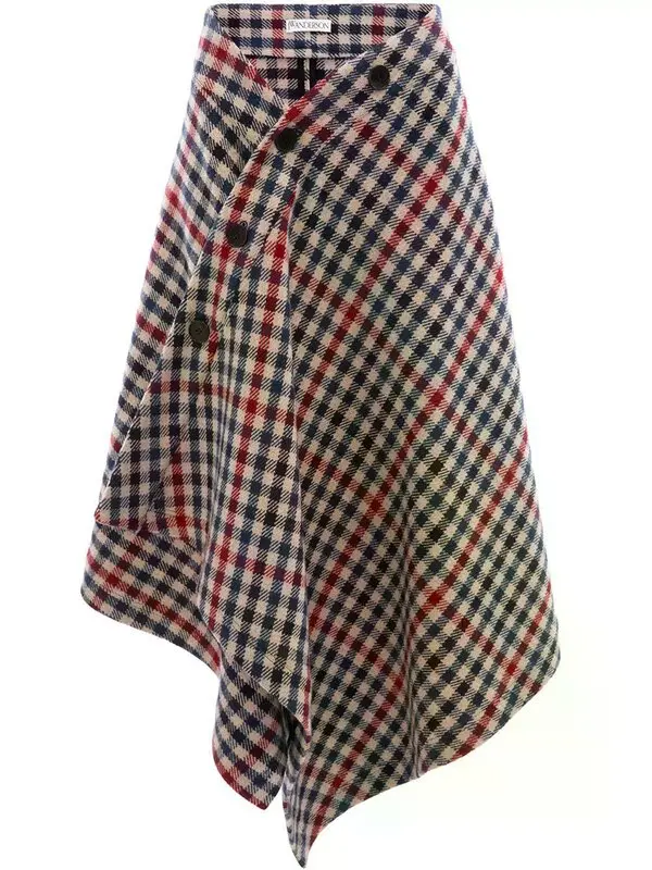 JW Anderson Checked Wool Blanket Skirt