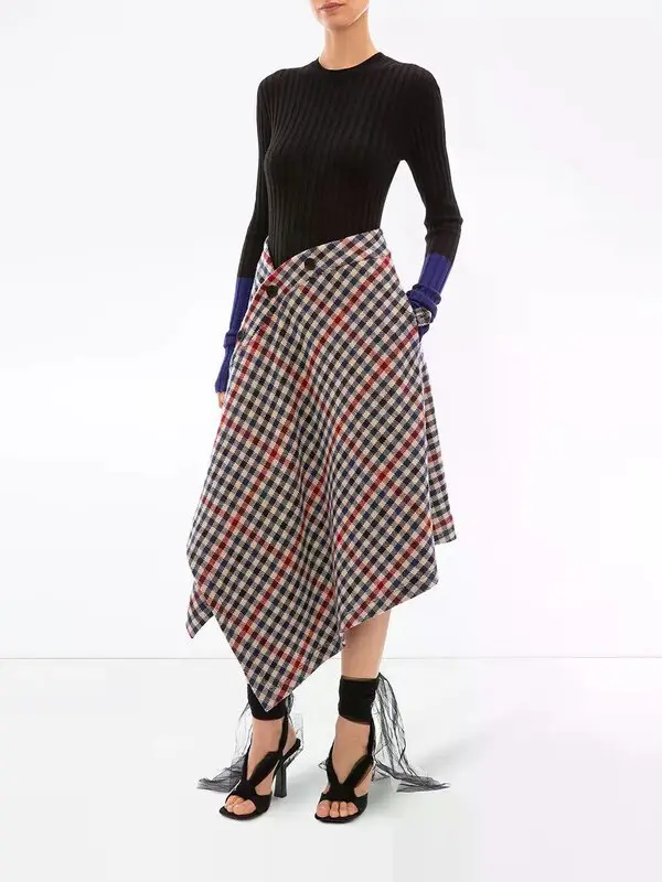JW Anderson Checked Wool Blanket Skirt