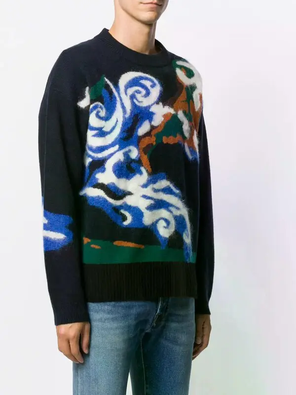 Kenzo Intarsia-knit Logo Wool-blend Sweater
