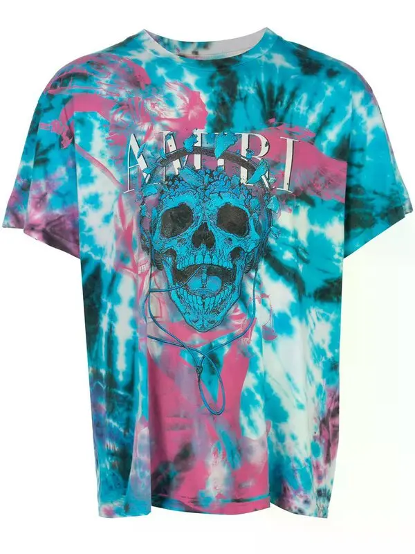 Amiri Skull Print Tie-dye T-shirt