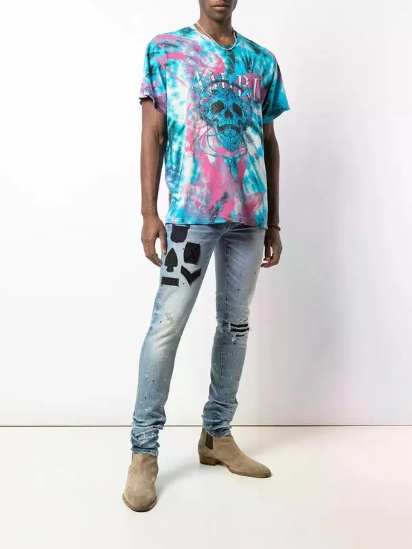 Amiri Skull Print Tie-dye T-shirt