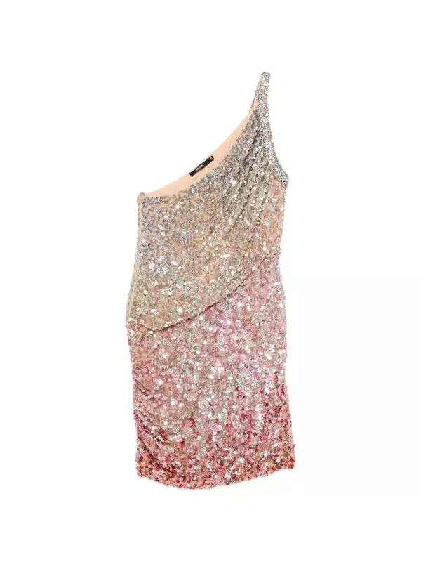 Amen Sequin-embellished One-shoulder Mini Dress